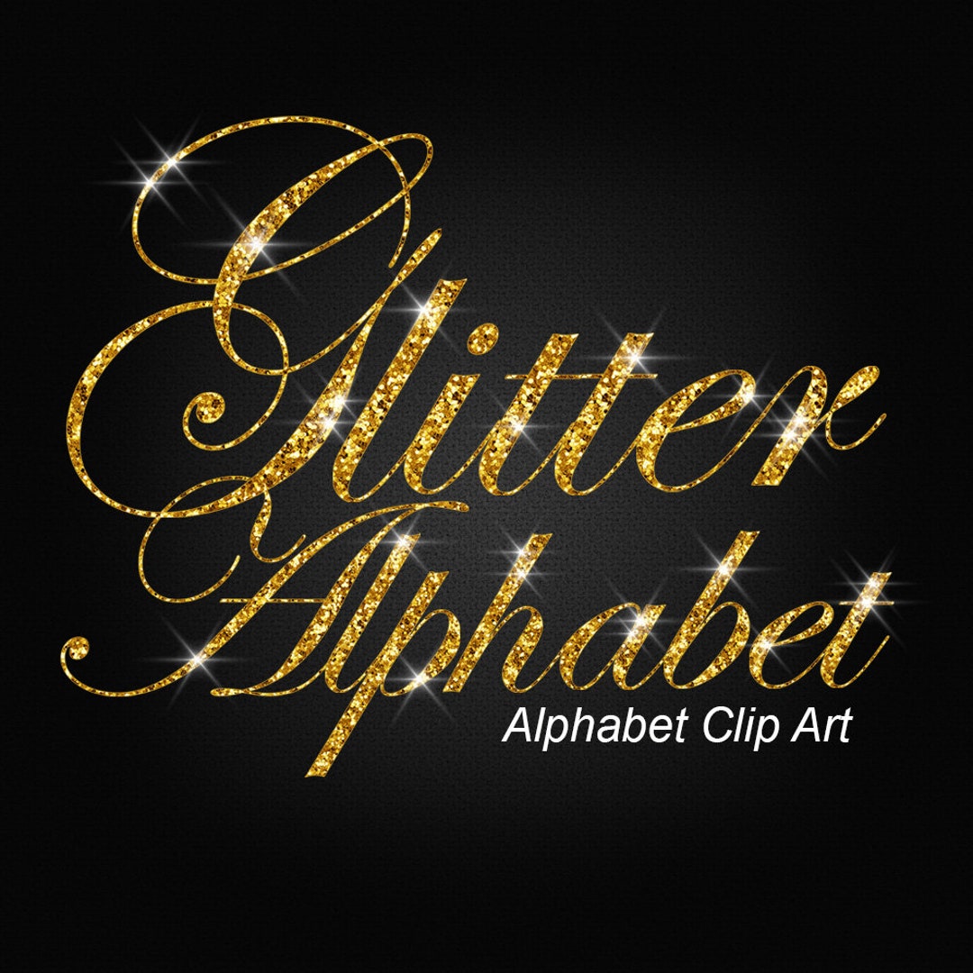 Gold Chunky Glitter Alphabet Clip Art, Numbers and Punctuation Clip Art ...