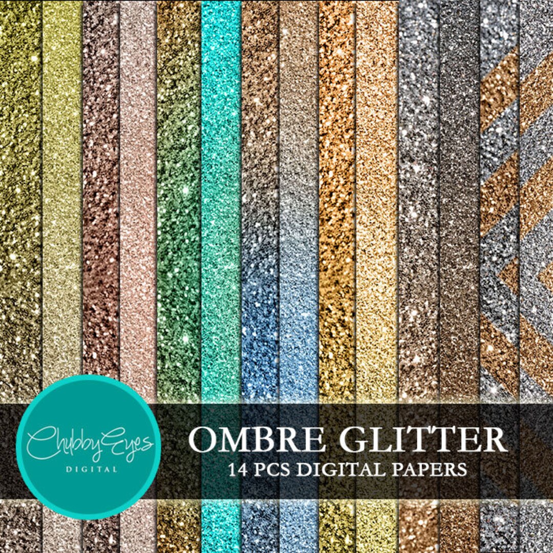 Ombre Glitter Digital Papers , Scrapbook Papers, Vintage Bronze Glitter ...