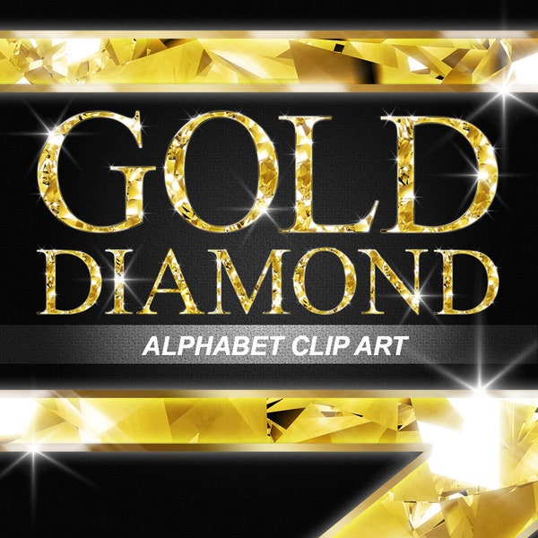 Gold Diamond Font - Etsy