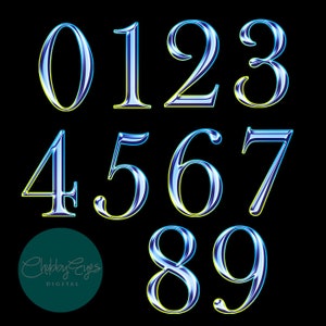 Metallic Blue Digital Alphabet, Numbers and Punctuation Clip Art ...