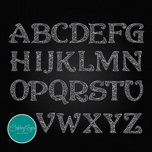 Black Glitter Alphabet Clip Art, Glam Clip Art- Digital Instant ...