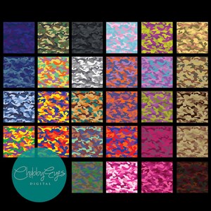 Camouflage Pattern Digital Papers, Colorful Scrapbook Papers, Military ...