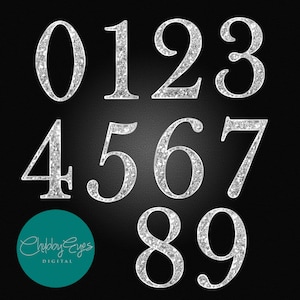 Chunky Silver Glitter Digital Alphabet, Numbers and Punctuation Clip ...