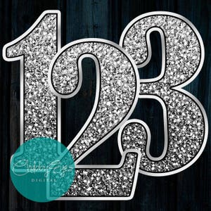 Silver Glitter Alphabet, Numbers and Punctuation Clip Art, Sparkle ...