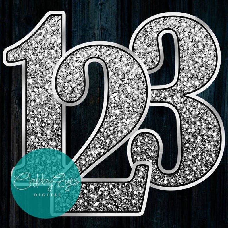 Silver Glitter Alphabet Numbers and Punctuation Clip Art - Etsy
