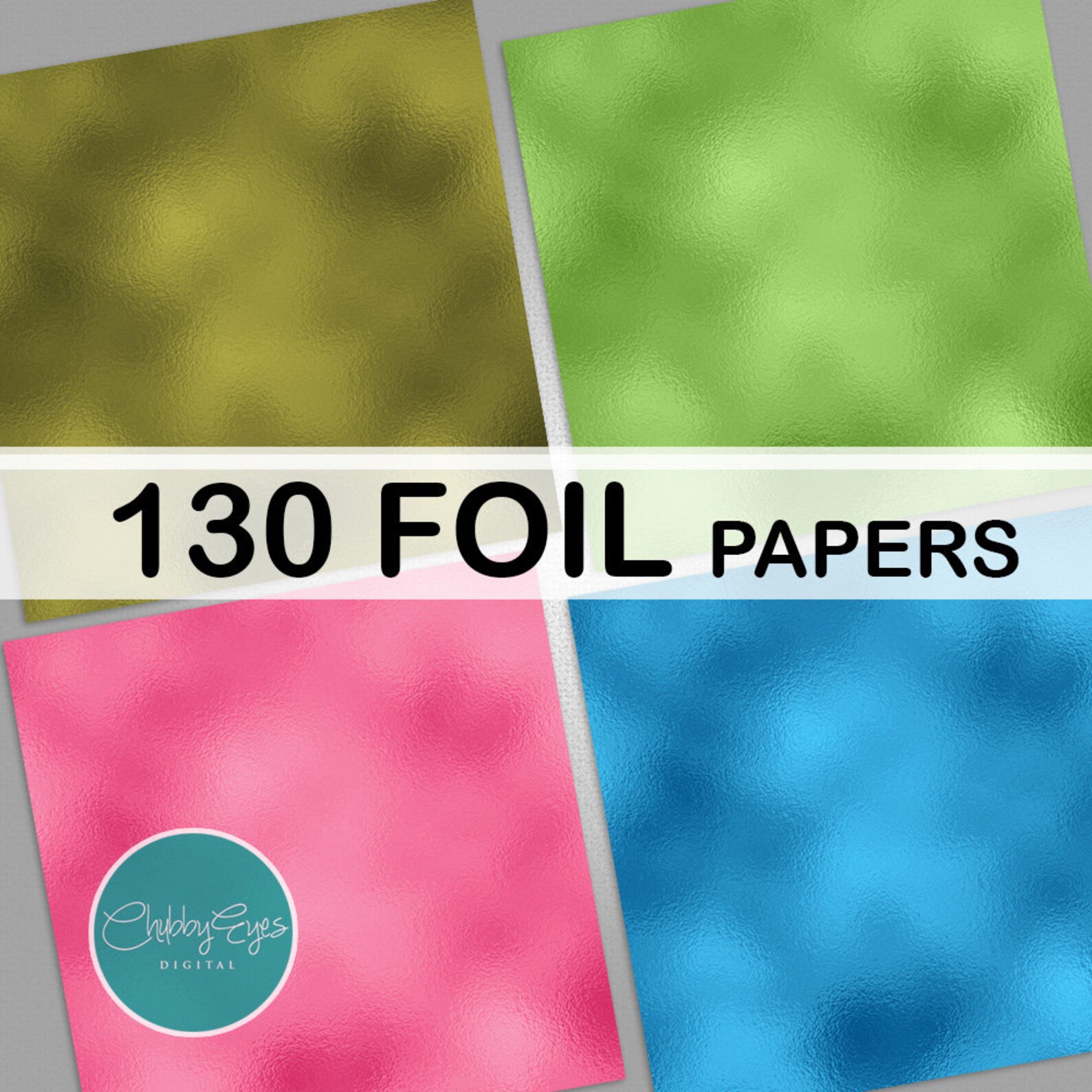 130 Metallic Foil Papers, Color Digital Papers, Metallic Colorful ...