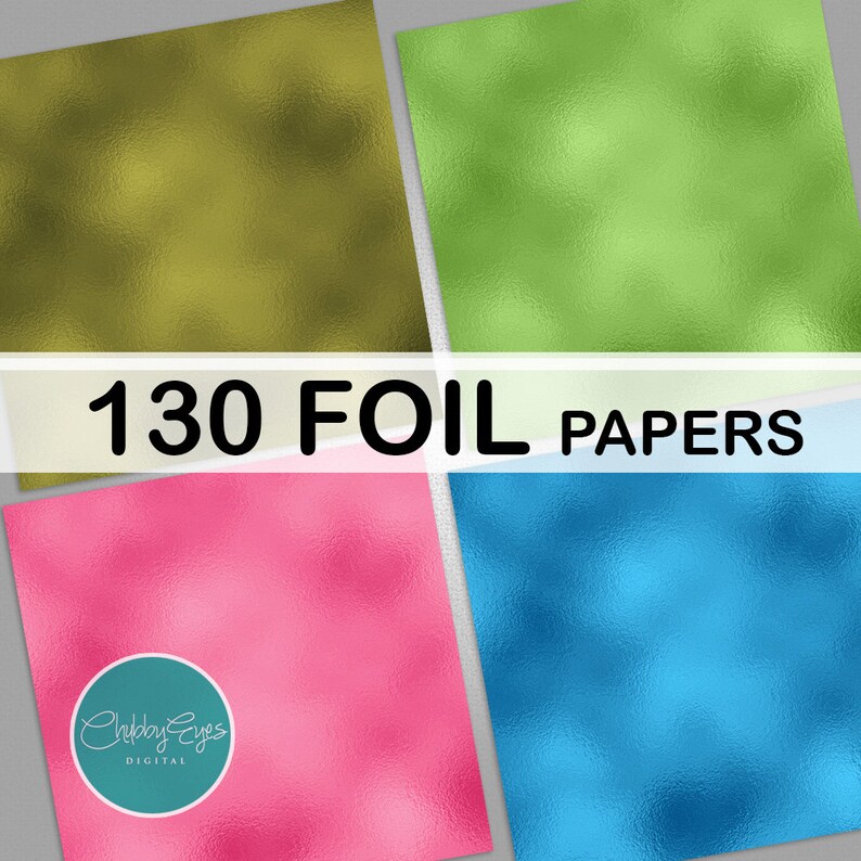 130 Metallic Foil Papers, Color Digital Papers, Metallic Colorful ...