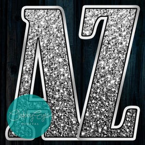 Silver Glitter Alphabet, Numbers and Punctuation Clip Art, Sparkle ...
