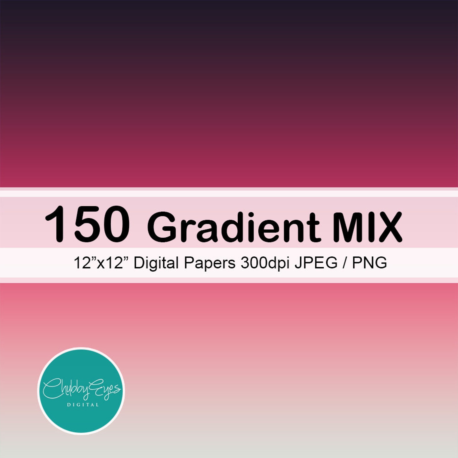 150 Gradient Mix Papers Ombre Color Digital Papers Gradient - Etsy