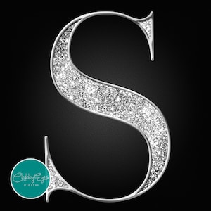 Silver Glitter Alphabet Clip Art, Silver Glam Lettering Clip Art ...