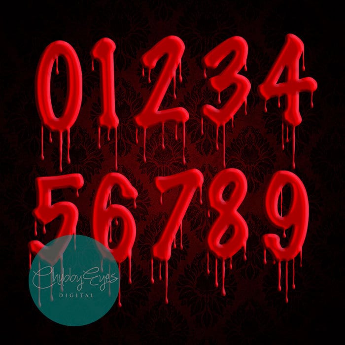 Blood Drip Digital Alphabet Halloween Clip Art Font Numbers | Etsy