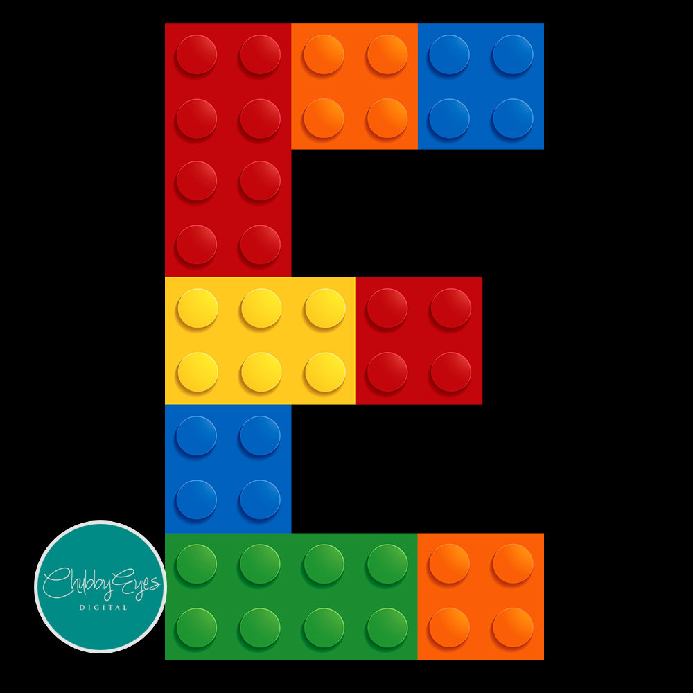 Toy Bricks Alphabet Clip Art, Building Blocks Lettering (digital ...