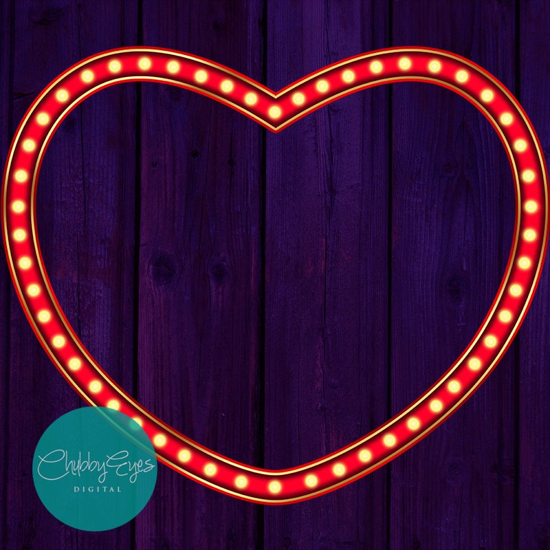 Marquee Light Digital Frame Clip Art Vintage Light - Etsy