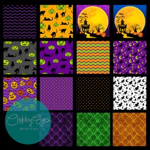 Halloween Digital Papers, Halloween Scrapbook Papers, Glitter Papers ...