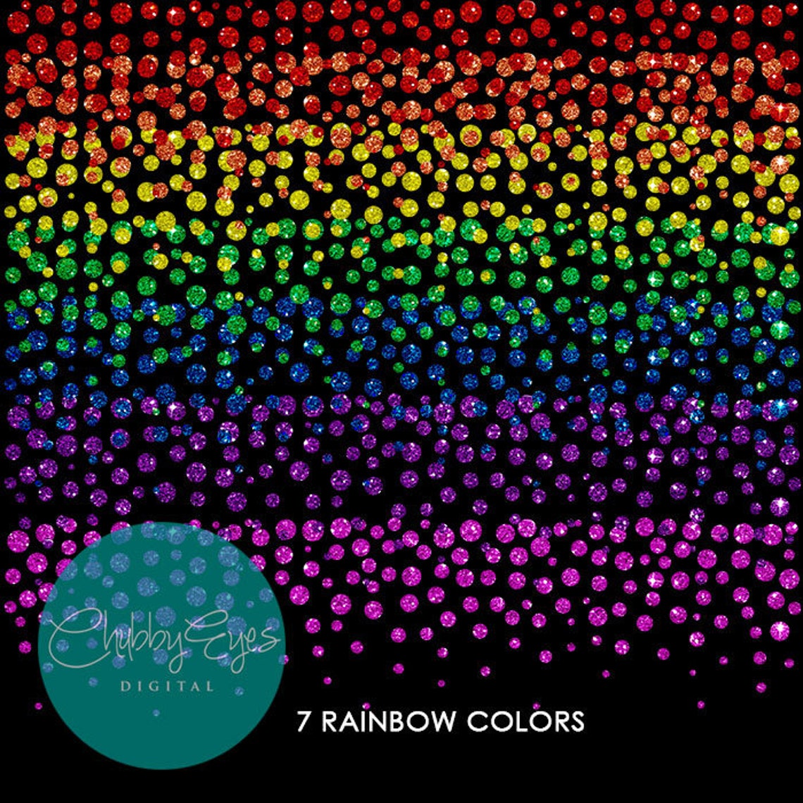Glitter Confetti Borders, Photoshop Overlays, Rainbow Stars, Heart ...