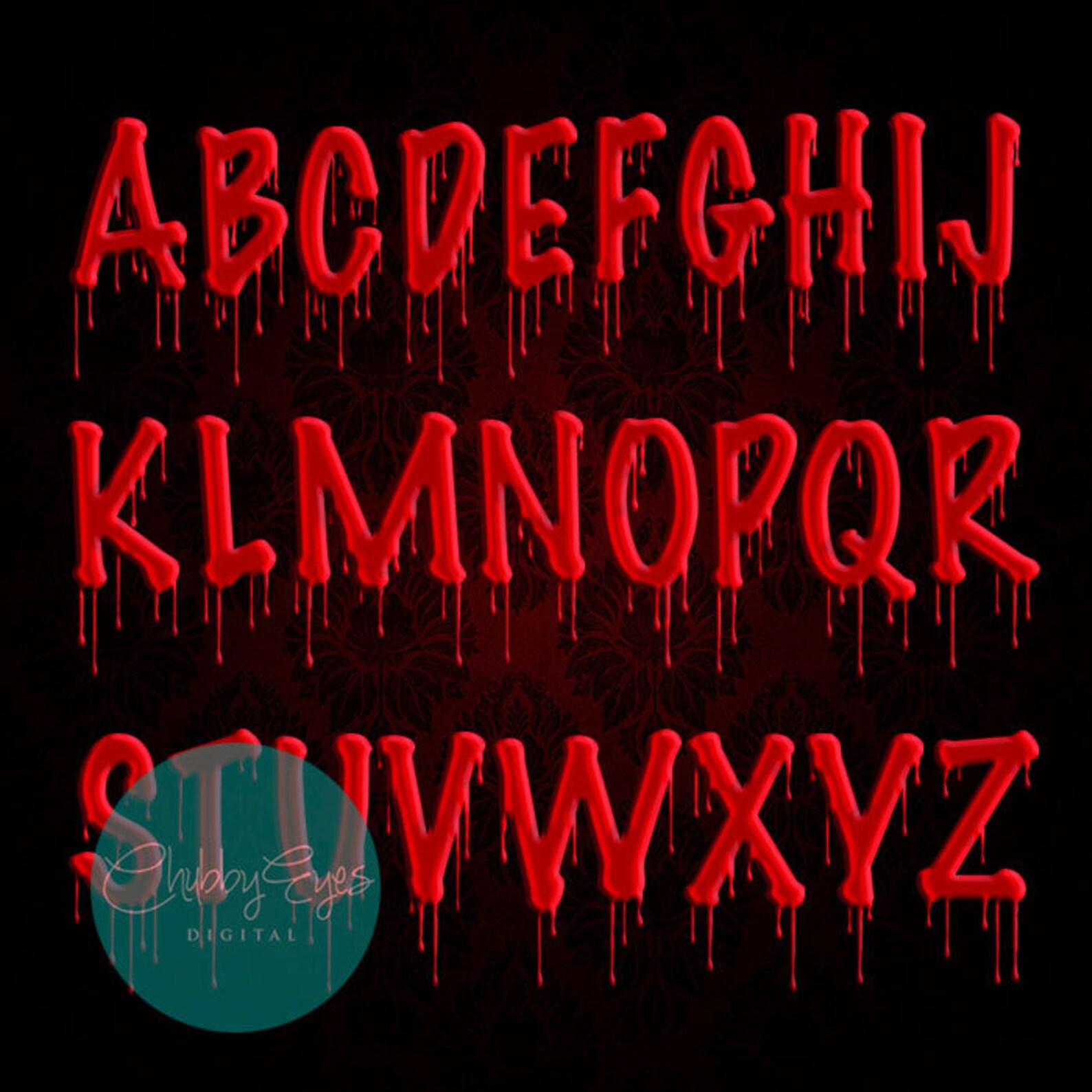 Blood Drip Digital Alphabet Halloween Clip Art Font Numbers | Etsy