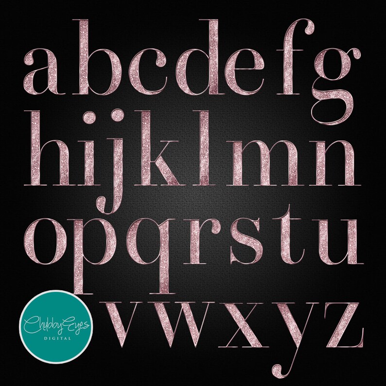 Rose Gold Glitter Alphabet Clip Art, PNG Set (digital Download) - Etsy