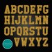 Gold Glitter Varsity Alphabet Clip Art, Sport College Style PNG Letters ...