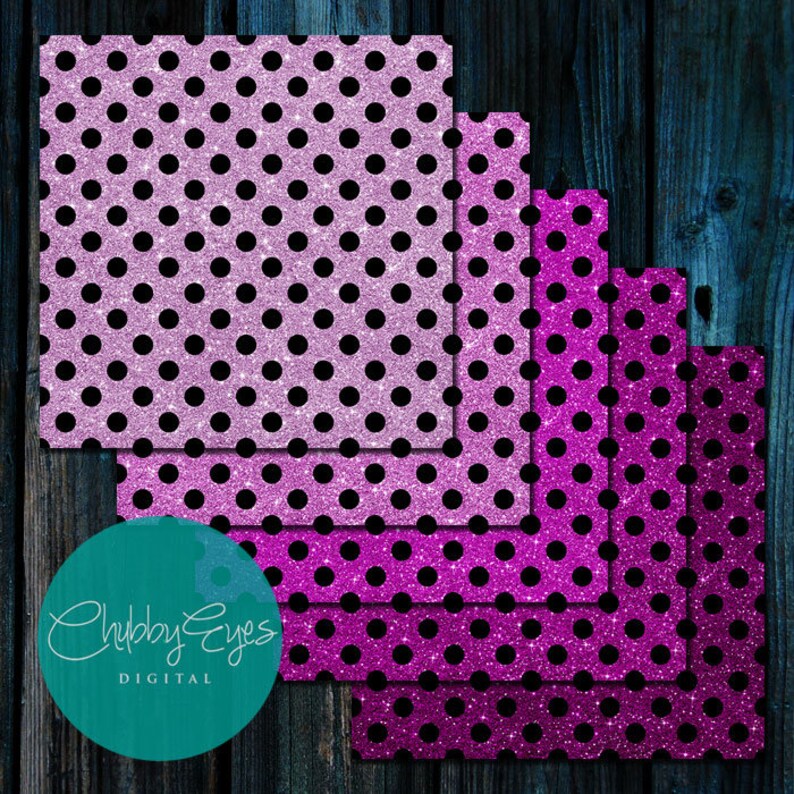 Lilac Purple Glitter Polka Dot Digital Papers Scrapbook - Etsy
