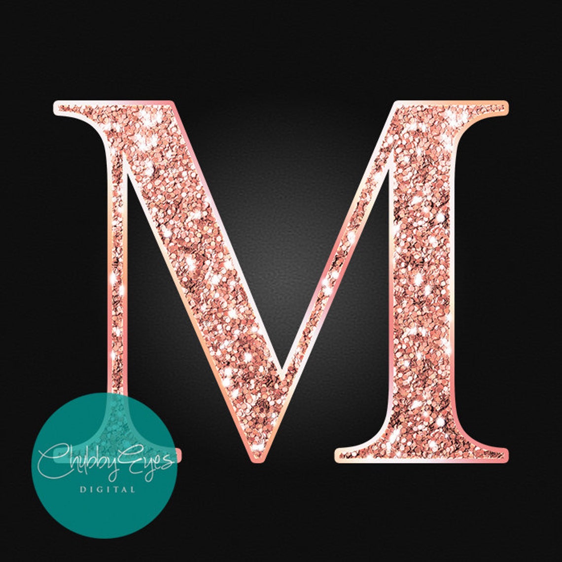 Rose Gold Glitter Digital Alphabet Numbers and Punctuation - Etsy