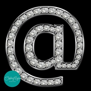 Silver Diamond Alphabet Clip Art L Pendant Diamond Alphabet Digital ...