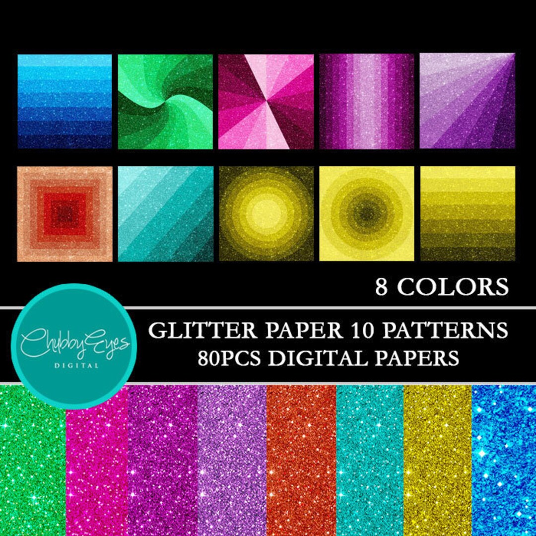 Glitter Digital Papers, Scrapbook Papers, Glitter Pattern Sparkles ...
