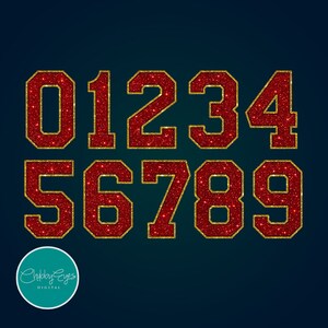 Red Gold Glitter Varsity Alphabet Clip Art, Sport College Style ...