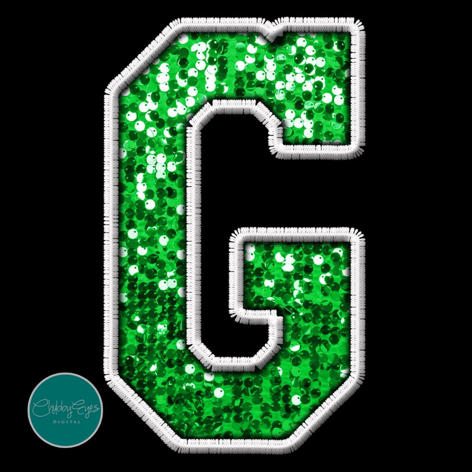 Green Sequin Varsity Alphabet, Sport College PNG Letters (digital ...