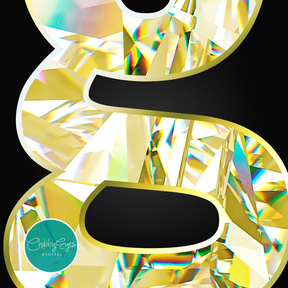 Diamond Alphabet Clip Art Yellow Numbers and Punctuation Clip - Etsy