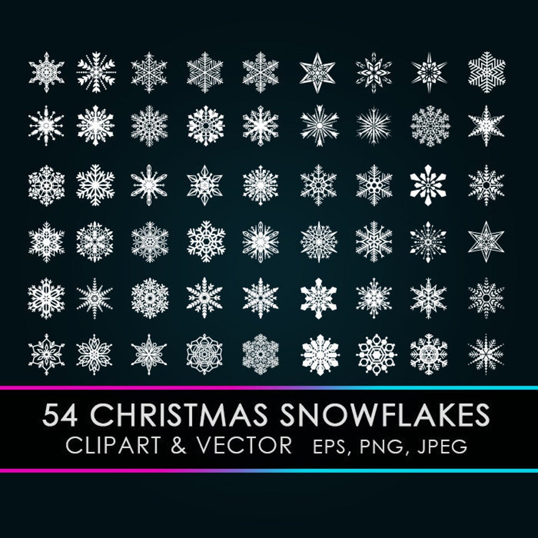 Snowflakes Clipart, Christmas Snowflakes Vector Digital Clip Art ...