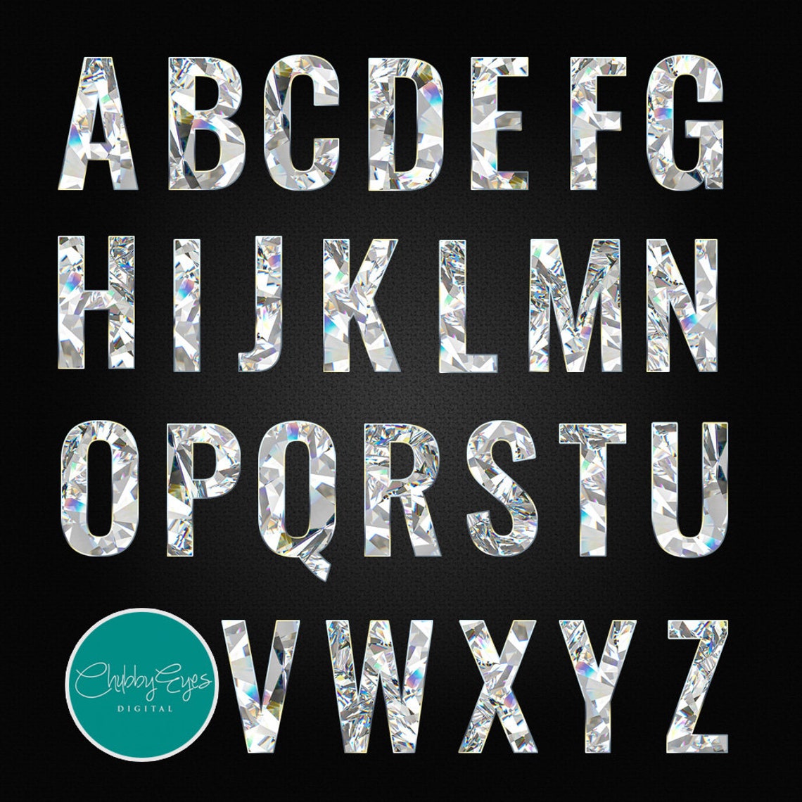 Diamond Alphabet Clip Art Numbers and Punctuation Clip Art - Etsy