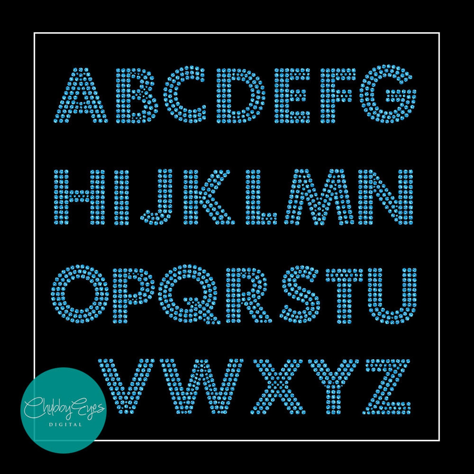 Light Blue Diamond Dot Alphabet Clip Art, PNG (digital Download) - Etsy