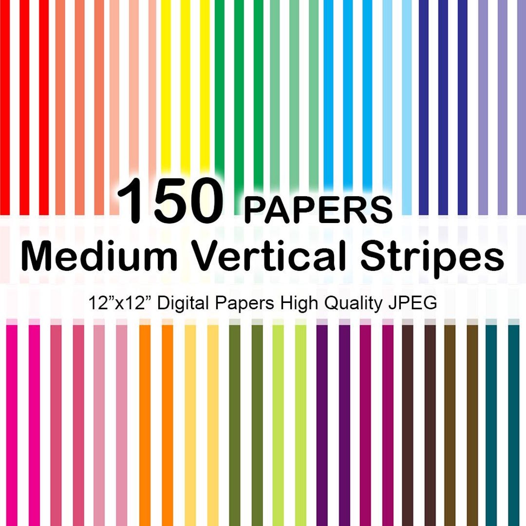 150 Vertical Stripes Digital Papers (digital Download) - Etsy