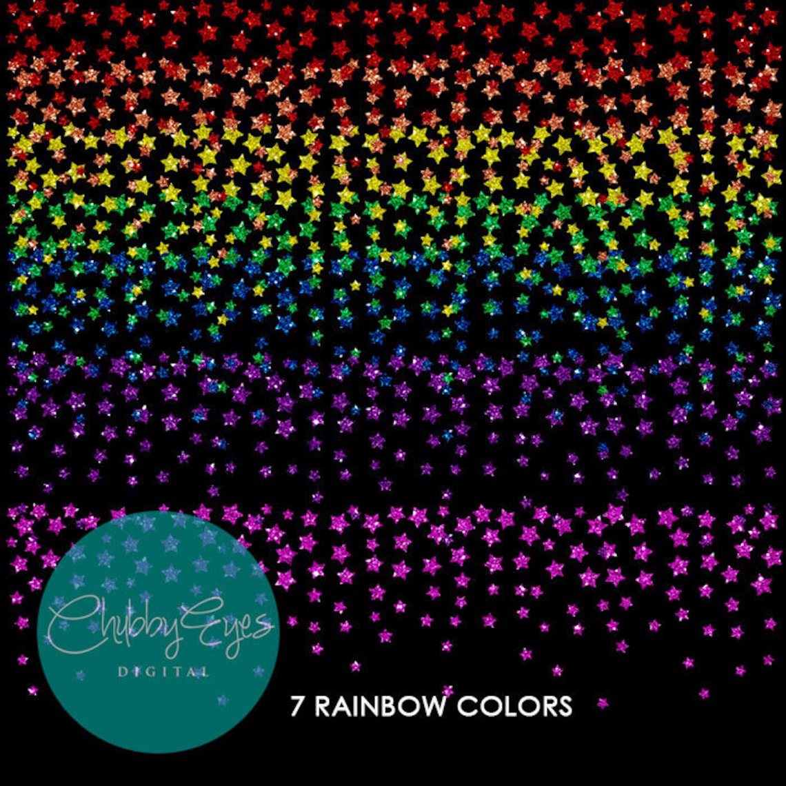 Glitter Confetti Borders, Photoshop Overlays, Rainbow Stars, Heart ...
