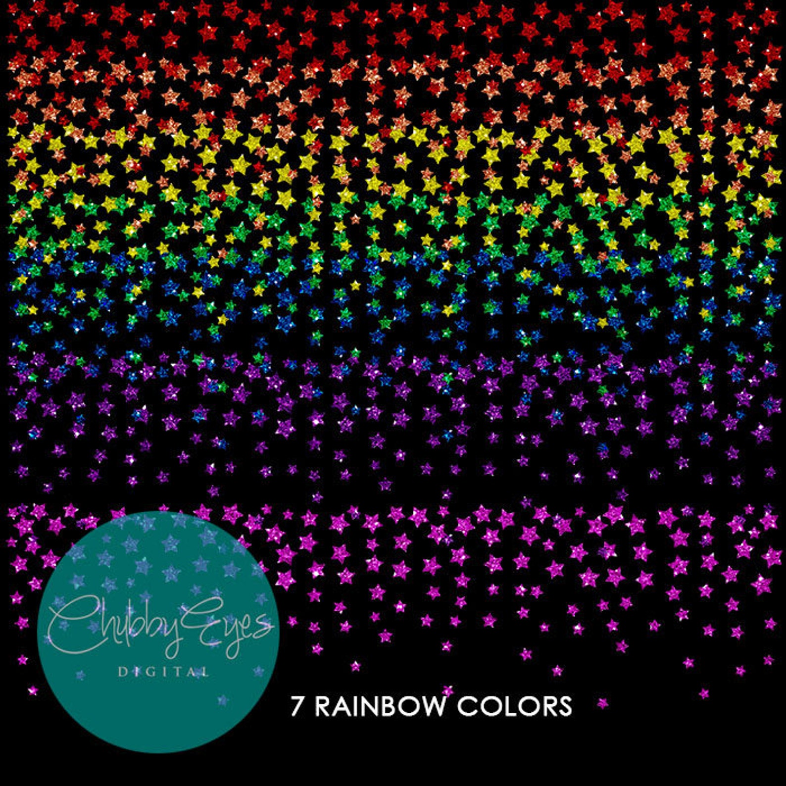 Glitter Confetti Borders Photoshop Overlays Rainbow Stars - Etsy