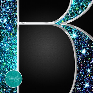 Blue Glitter Alphabet Clip Art, Lettering Clip Art- Digital Instant ...