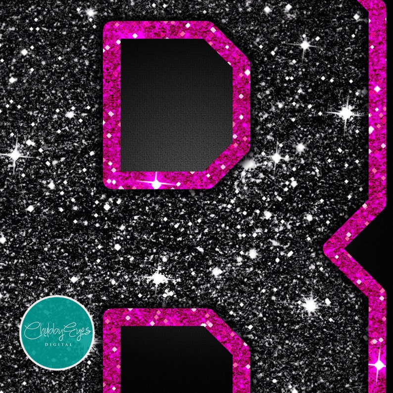 Pink Glitter Varsity Alphabet Clip Art (digital Download) - Etsy
