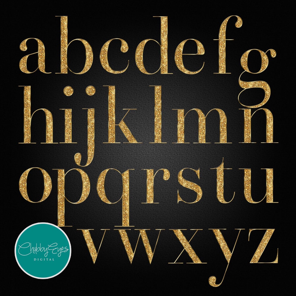 Gold Glitter Alphabet Clip Art, Lettering PNG (digital Download) - Etsy