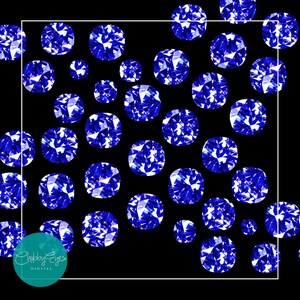 Diamond Dot Alphabet Clip Art, Blue Shiny Diamond Alphabet Digital ...