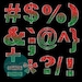 Christmas Red Green Glitter Digital Alphabet, Numbers, Punctuation Clip ...