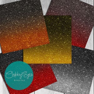 Black Mix Ombre Glitter Digital Papers, Colorful Color Scrapbook Papers ...
