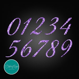 Purple Glitter Alphabet Clip Art, Lilac Lettering Clip Art- Digital ...