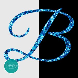 Blue Glitter Alphabet Clip Art, Chunky Glitter Lettering Clip Art ...