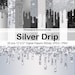 Silver Glitter Drip Digital Papers, Silver Gradient Background ...