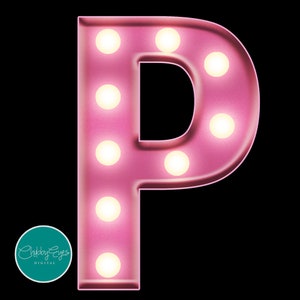 Pink Marquee Lights Alphabet, Vintage Light Box Lettering Clip Art ...