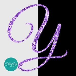 Purple Glitter Alphabet Clip Art, Lilac Lettering Clip Art- Digital ...