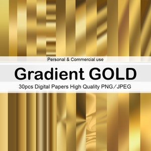 Gold Gradient, Ombre Color Digital Papers, Gradient Gold Background ...