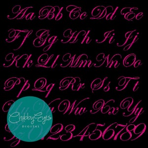 Maroon Pink Glitter Alphabet, Lettering Clip Art, Digital Sparkle Font ...