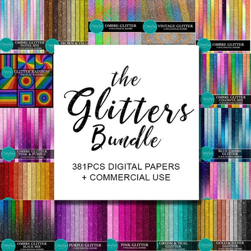 Pastel Ombre Glitter Digital Papers Pastel Color Scrapbook - Etsy