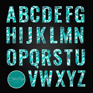 Aquamarine Alphabet Clip Art, Diamond Alphabet Clipart Images - Digital ...